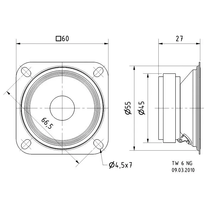 Výškový reproduktor VISATON TW 6 NG/8, 60 W, 8 Ohm | Repra.eu